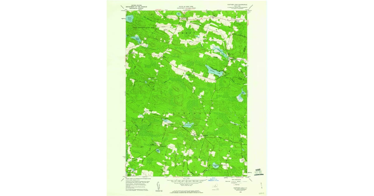 1959 Map of Panther Lake, Oswego County, NY — High-Res | Pastmaps