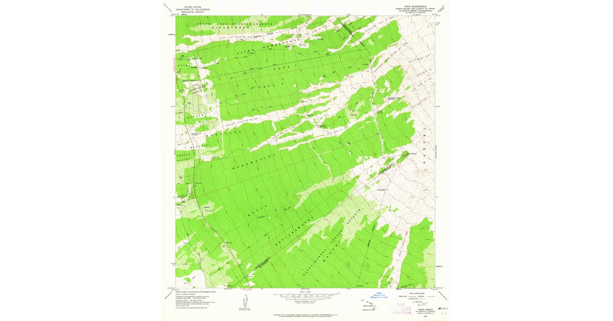 1962 Map of Papa, Hawaii County, HI — High-Res | Pastmaps