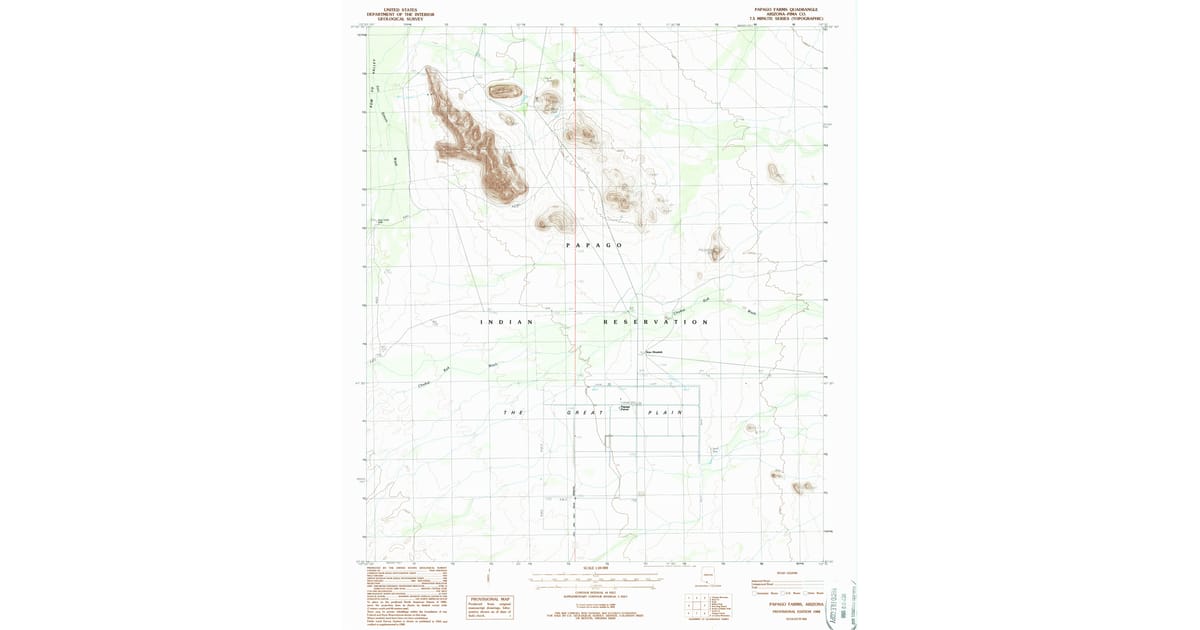 1988 Map of Papago Farms, Pima County, AZ — High-Res | Pastmaps