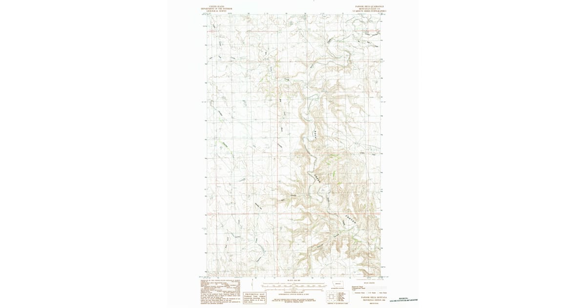 1984 Map of Papoose Hills, Valley County, MT — High-Res | Pastmaps