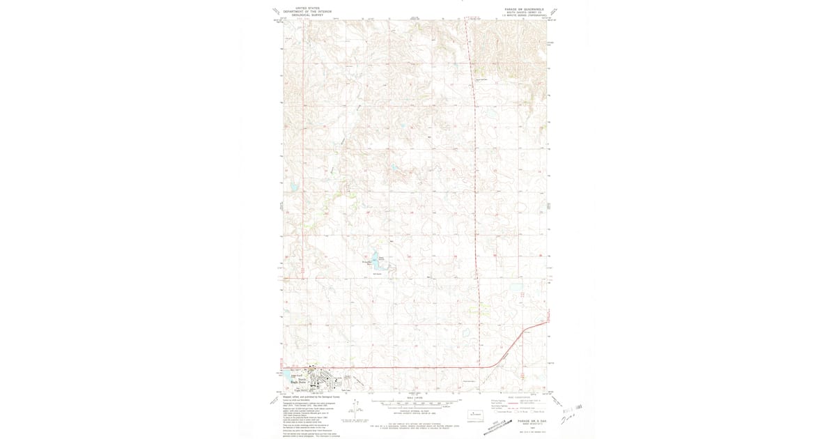 1981 Map of Parade SW, Dewey County, SD — High-Res | Pastmaps