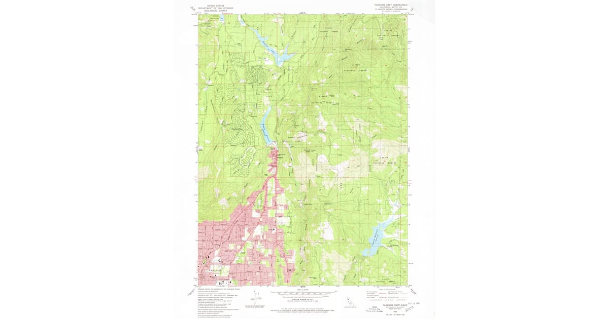 1980 Map of Paradise East, Butte County, CA — High-Res | Pastmaps