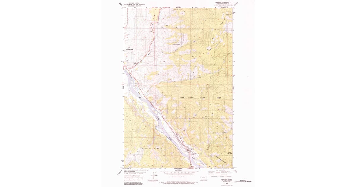 1984 Map of Paradise, MT — High-Res | Pastmaps