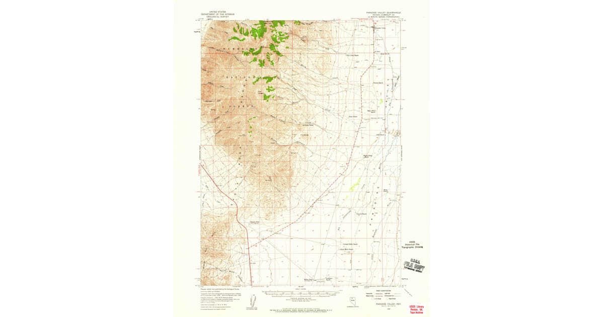 1958 Map of Paradise Valley, NV — High-Res | Pastmaps