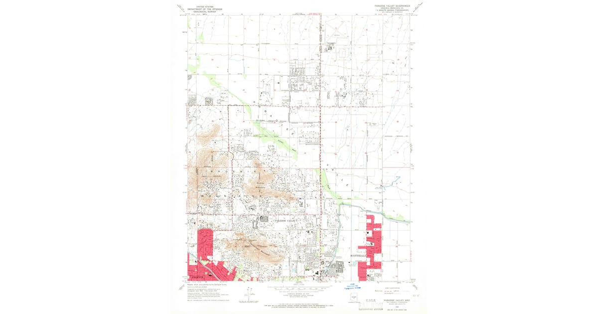 1965 Map of Paradise Valley, AZ — High-Res | Pastmaps