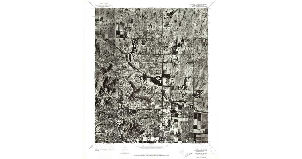 1971 Map of Paradise Valley, AZ — High-Res | Pastmaps