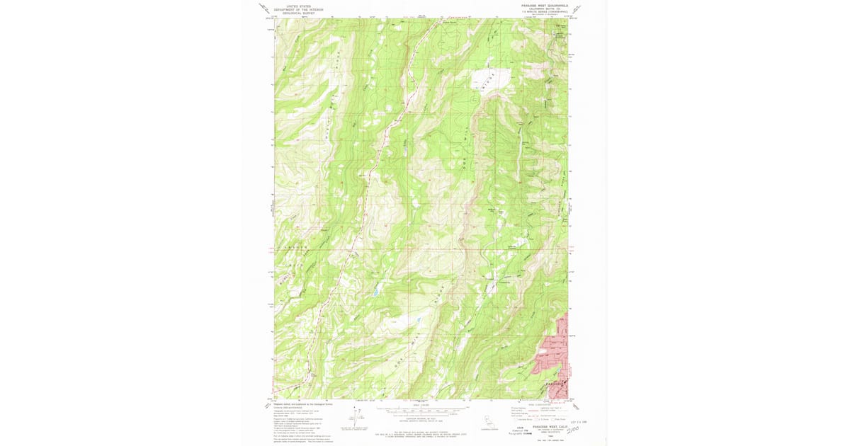 1980 Map of Paradise West, Butte County, CA — High-Res | Pastmaps