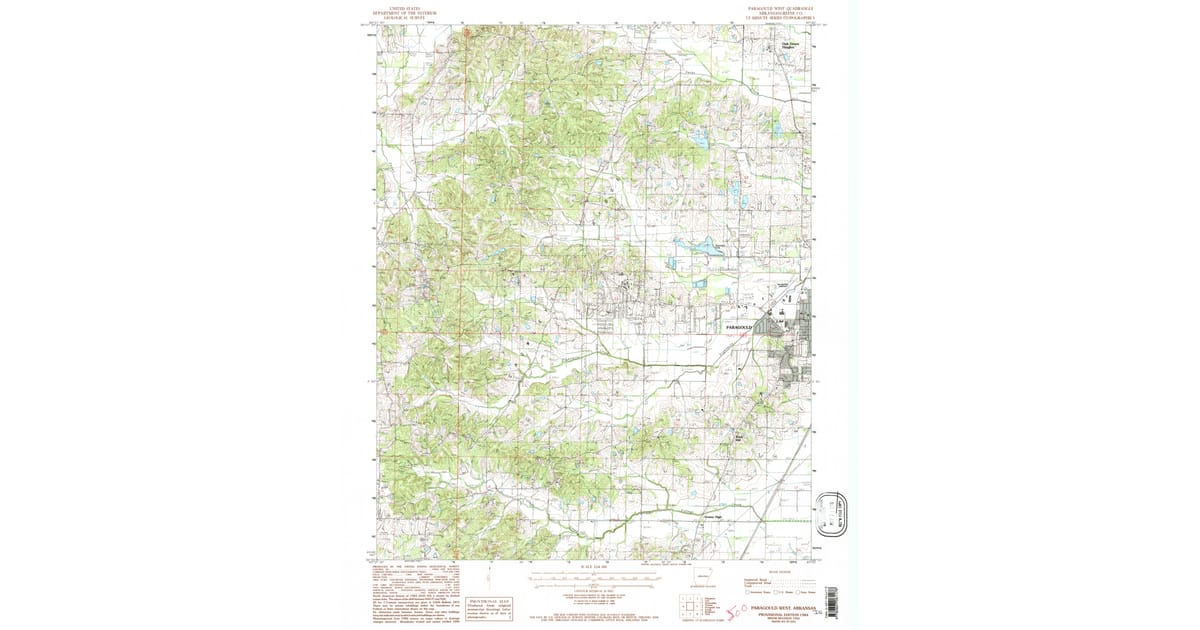 1984 Map of Paragould West, Greene County, AR — High-Res, 1998 Print ...