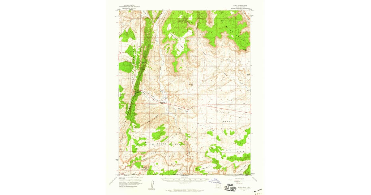 1954 Map of Paria, Kane County, UT — High-Res | Pastmaps