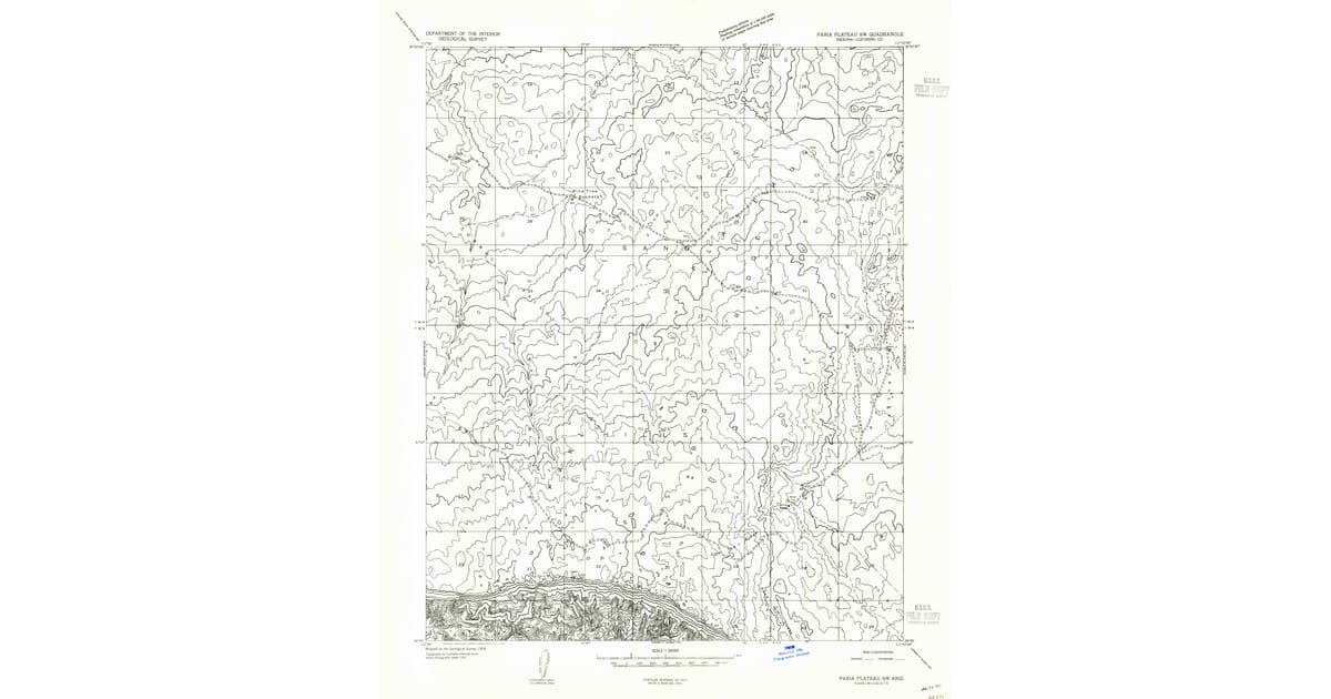 1954 Map of Paria Plateau SW, Coconino County, AZ — High-Res | Pastmaps