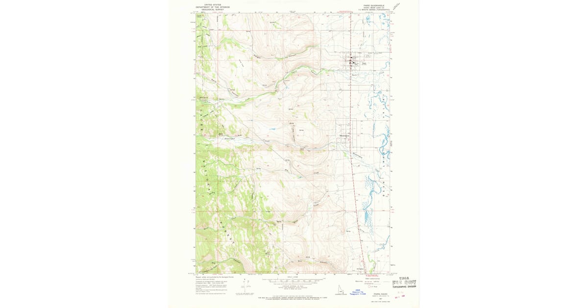 1967 Map of Paris, ID — High-Res | Pastmaps