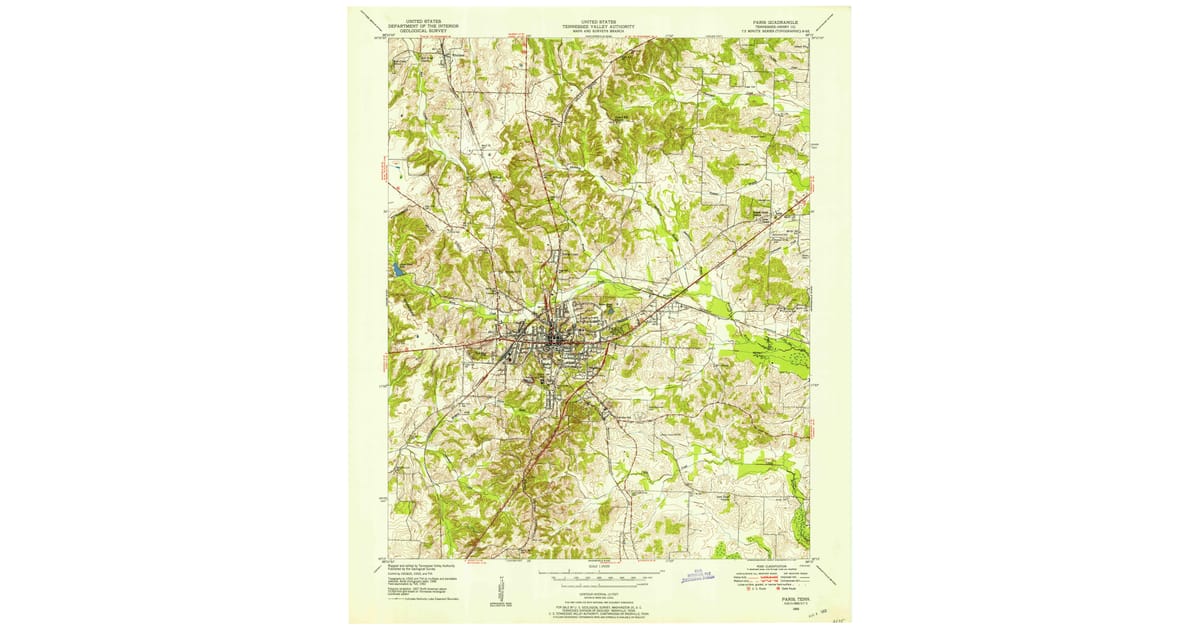1950 Map of Paris, TN — High-Res | Pastmaps
