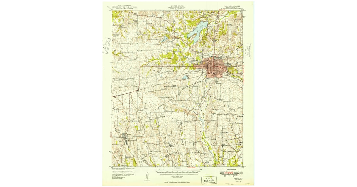 1949 Map of Paris, TX — High-Res | Pastmaps