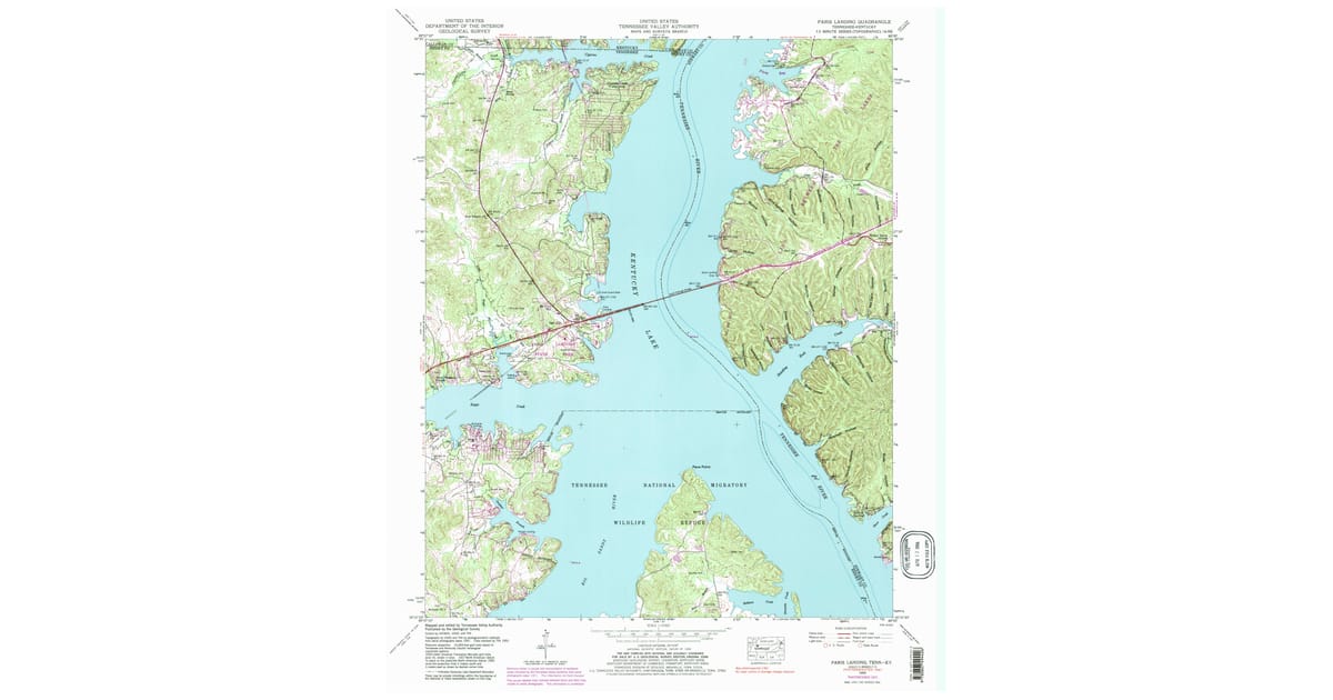 1950 Map of Paris Landing, Henry County, TN — High-Res, 1984 Print ...
