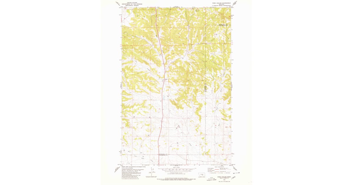 1980 Map of Park Coulee, Musselshell County, MT — High-Res | Pastmaps