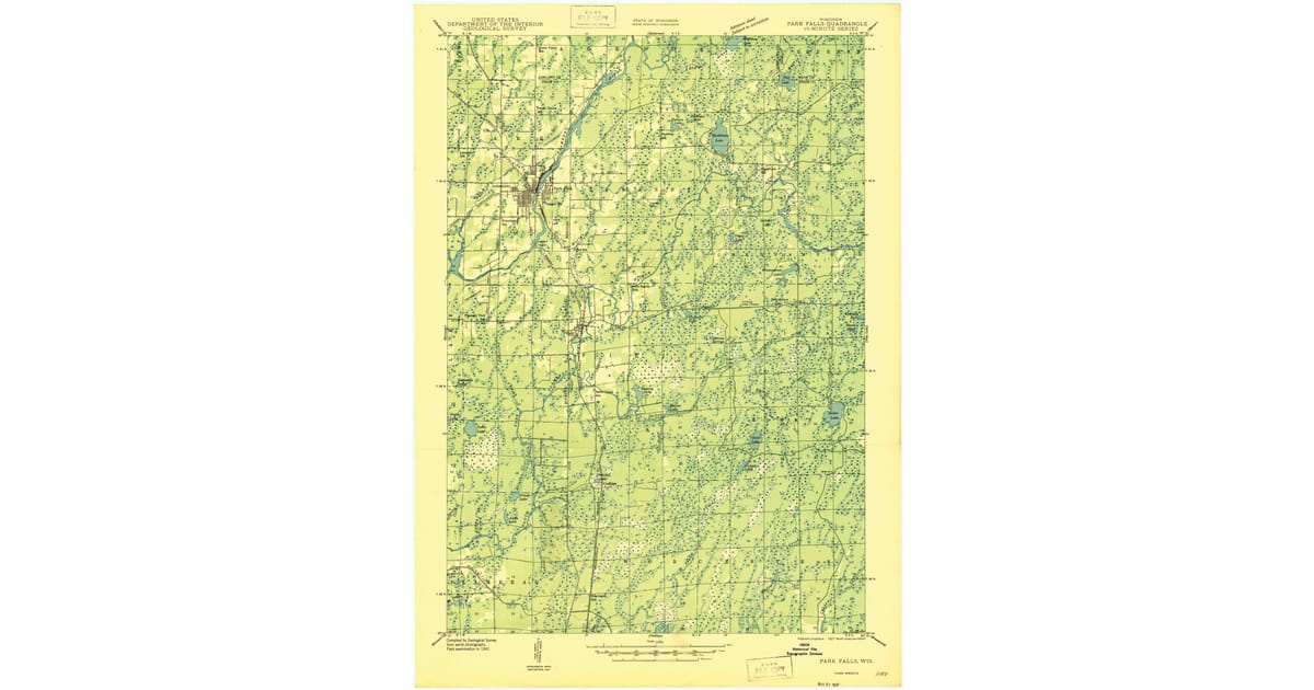 1947 Map of Park Falls, WI — High-Res | Pastmaps