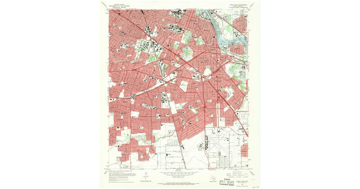 1967 Map of Park Place, Harris County, TX — High-Res | Pastmaps