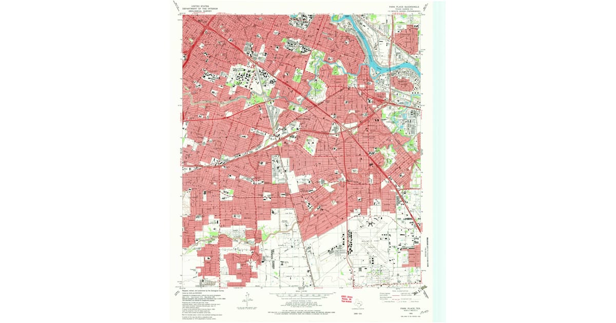 1982 Map of Park Place, Harris County, TX — High-Res | Pastmaps