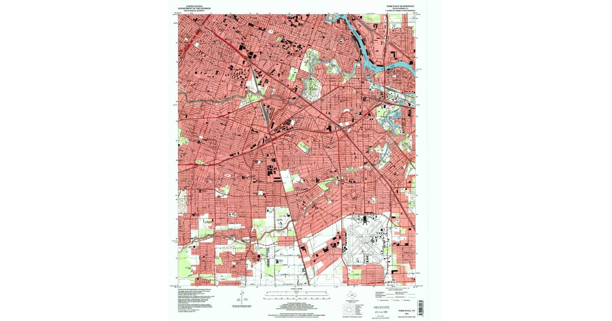 1995 Map Of Park Place Harris County Tx High Res Pastmaps