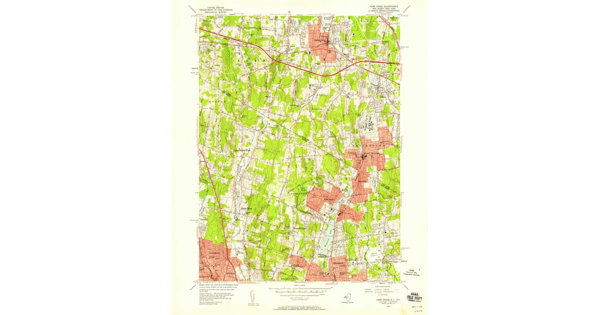 1955 Map of Park Ridge, NJ — High-Res | Pastmaps