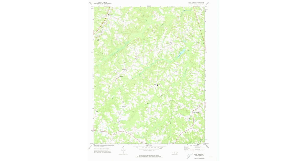 1972 Map of Park Spring, Caswell County, NC — High-Res | Pastmaps