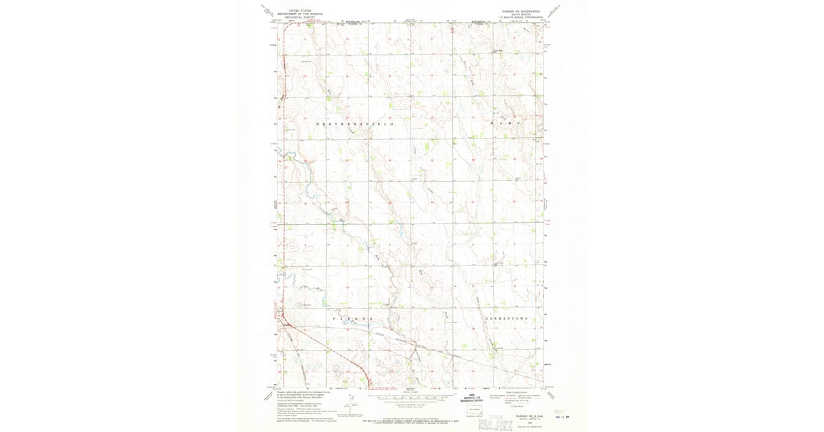 1968 Map of Parker NE, Turner County, SD — High-Res | Pastmaps
