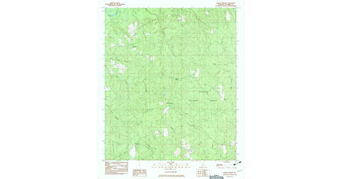 1982 Map of Parker Springs, Escambia County, AL — High-Res | Pastmaps