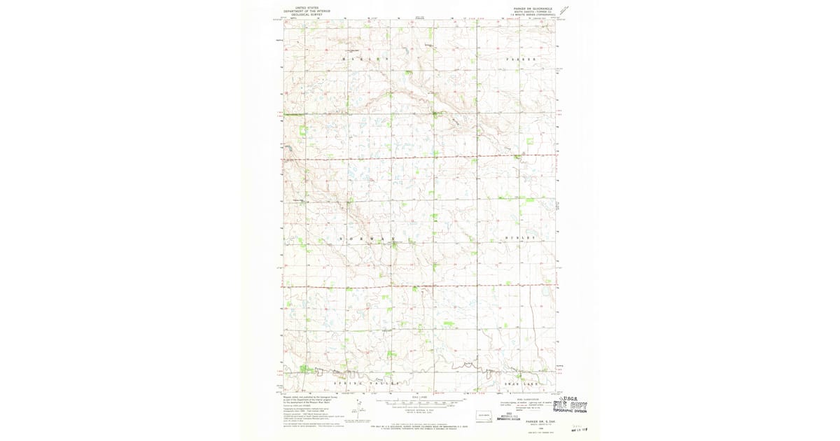 1968 Map of Parker SW, Turner County, SD — High-Res | Pastmaps