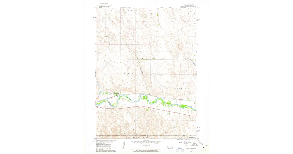 1961 Map of Parks, NE — High-Res | Pastmaps
