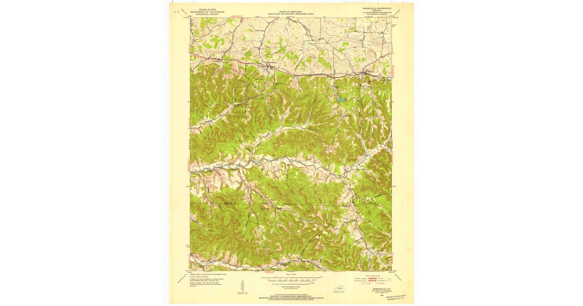 1952 Map of Parksville, Boyle County, KY — High-Res | Pastmaps