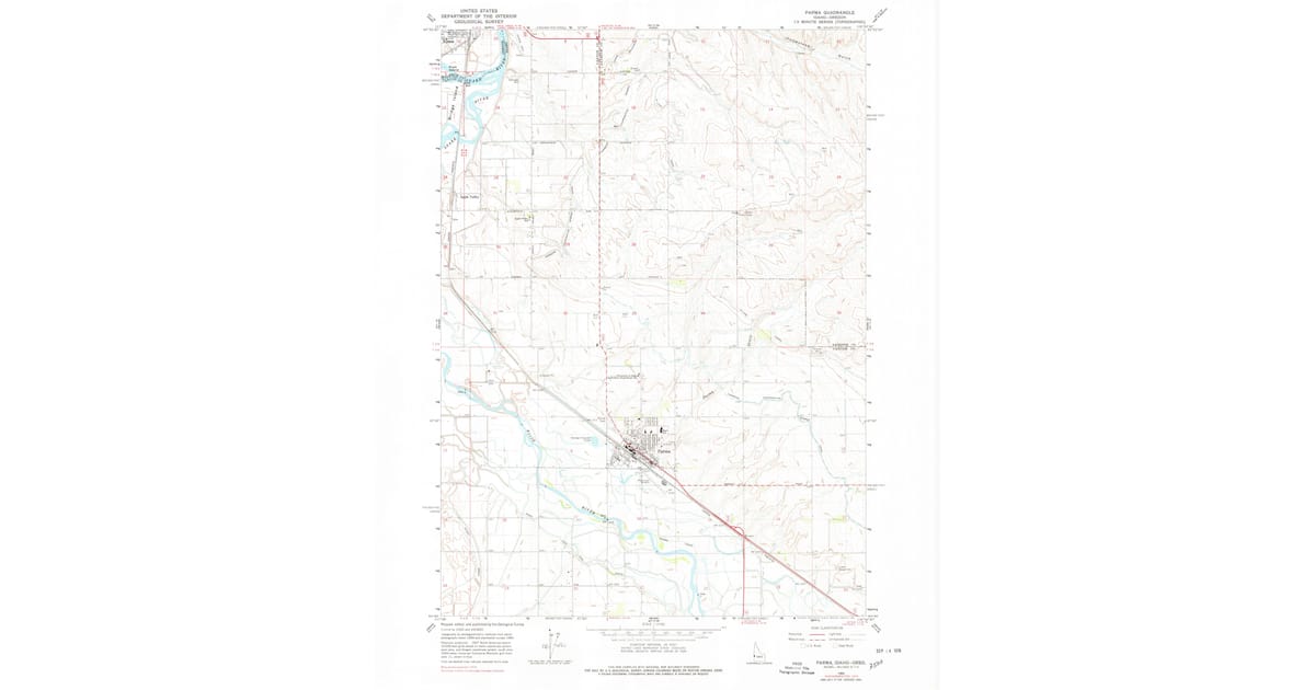 1965 Map of Parma, ID — High-Res, 1978 Print | Pastmaps