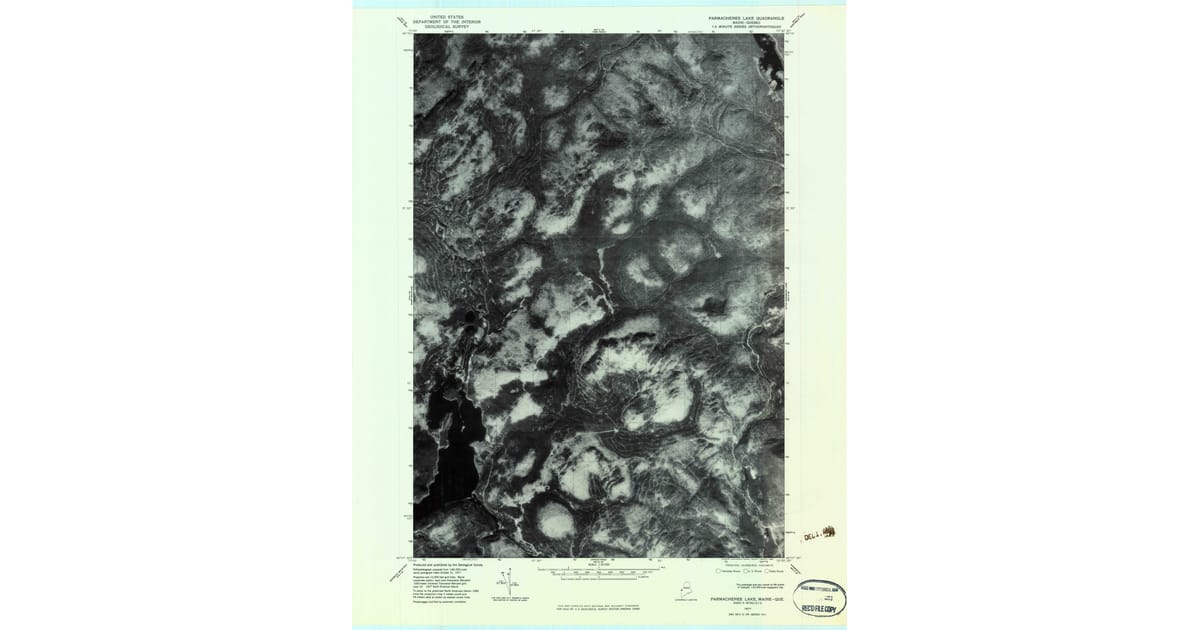 1977 Map of Parmachenee Lake, Oxford County, ME — High-Res | Pastmaps