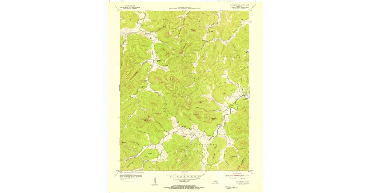 1954 Map of Parmleysville, Wayne County, KY — High-Res | Pastmaps