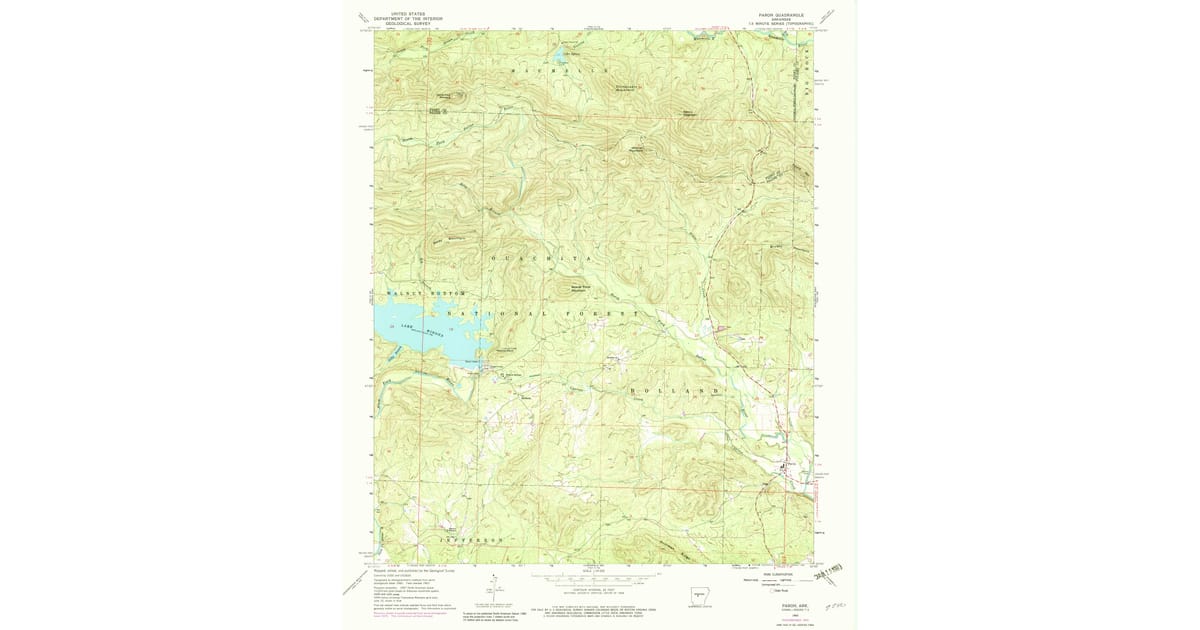 1963 Map of Paron, Saline County, AR — High-Res, 1983 Print | Pastmaps