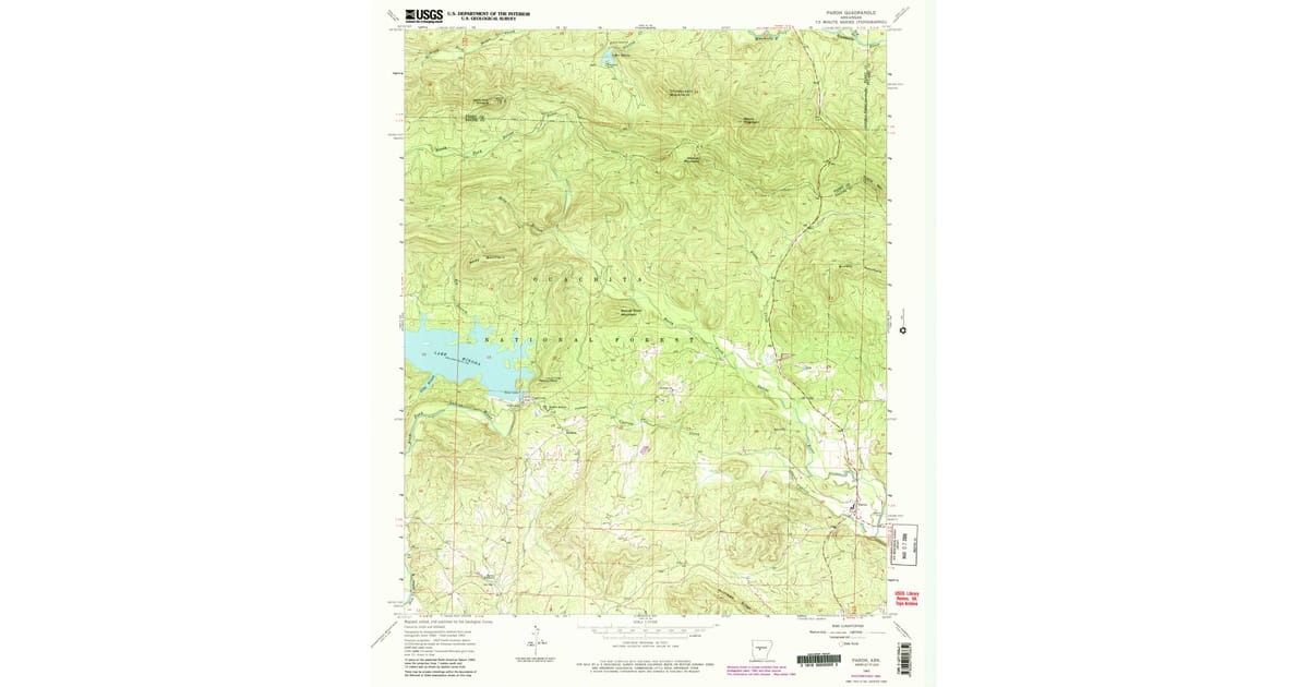 1963 Map of Paron, Saline County, AR — High-Res, 1984 Print #2 | Pastmaps