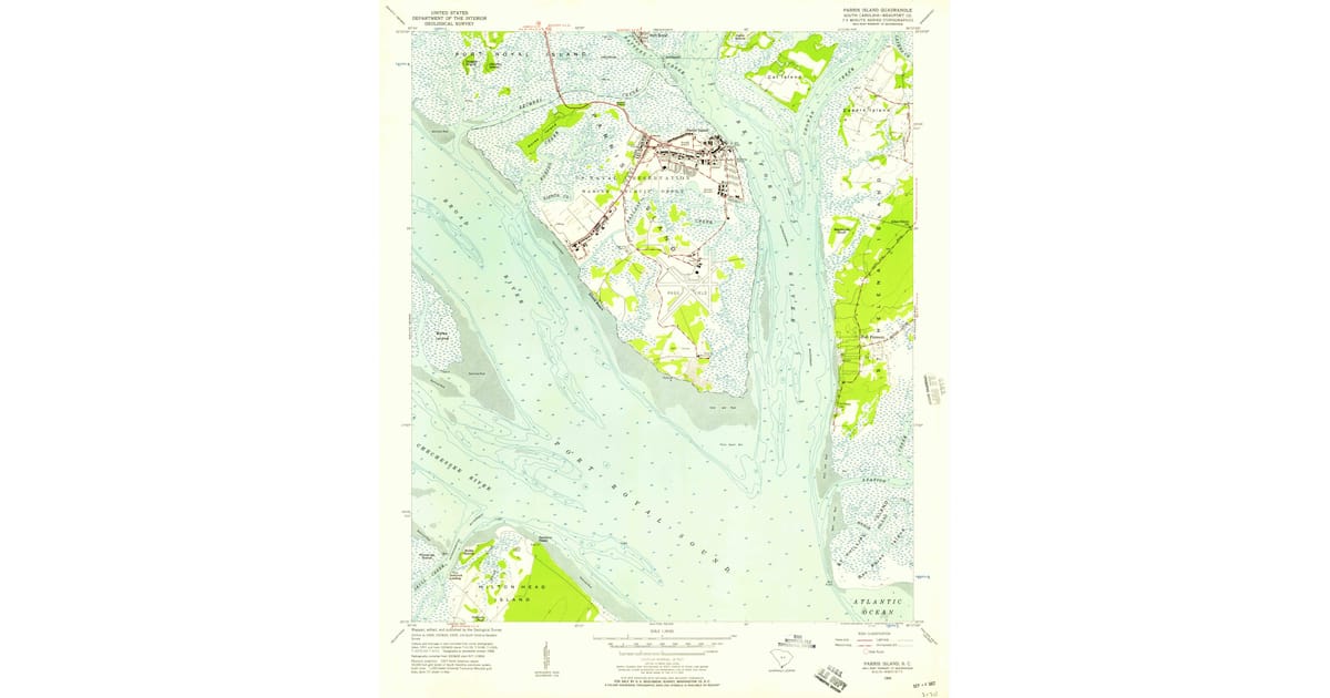 1956 Map of Parris Island, Beaufort County, SC — High-Res | Pastmaps