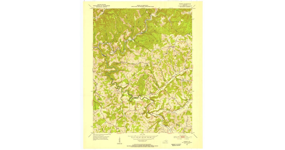 1953 Map of Parrot, Jackson County, KY — High-Res | Pastmaps