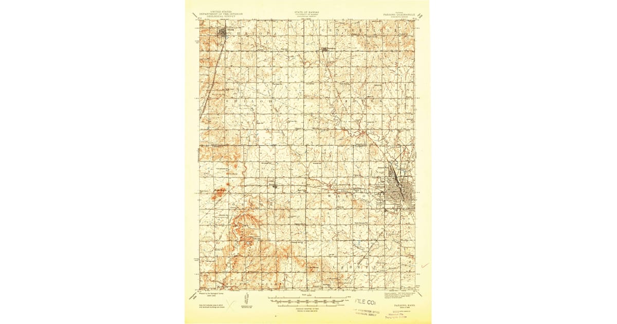 1946 Map of Parsons, KS — High-Res | Pastmaps