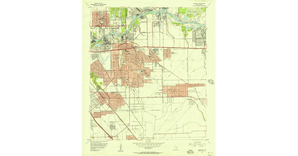 1955 Map of Pasadena, TX — High-Res | Pastmaps