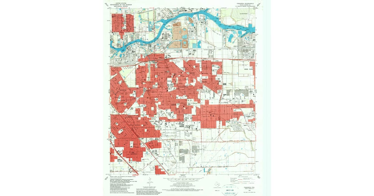 1982 Map of Pasadena, TX — High-Res | Pastmaps