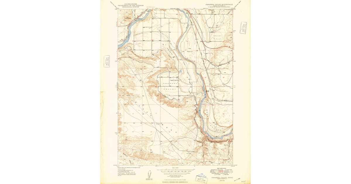1948 Map of Pasadena Valley, Elmore County, ID — High-Res | Pastmaps