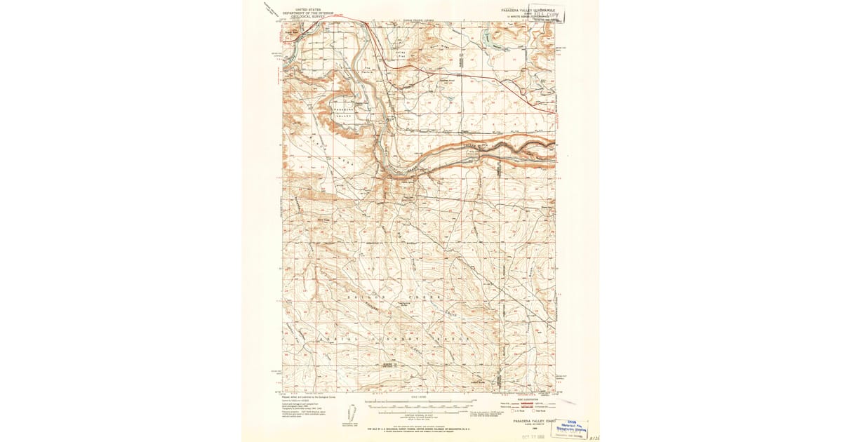1949 Map of Pasadena Valley, Elmore County, ID — High-Res | Pastmaps