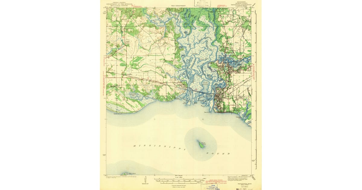 1943 Map of Pascagoula, MS — High-Res | Pastmaps