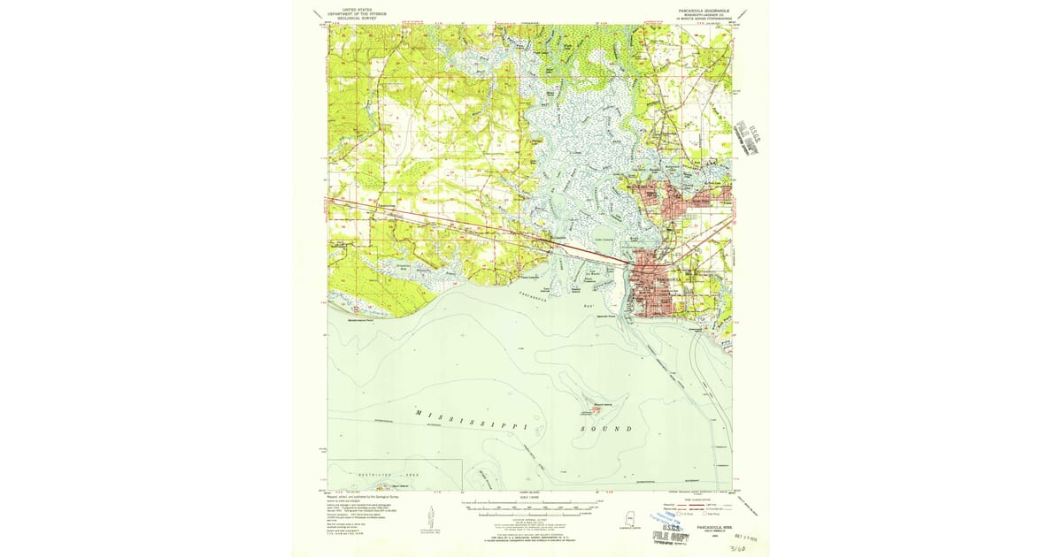 1955 Map of Pascagoula, MS — High-Res | Pastmaps