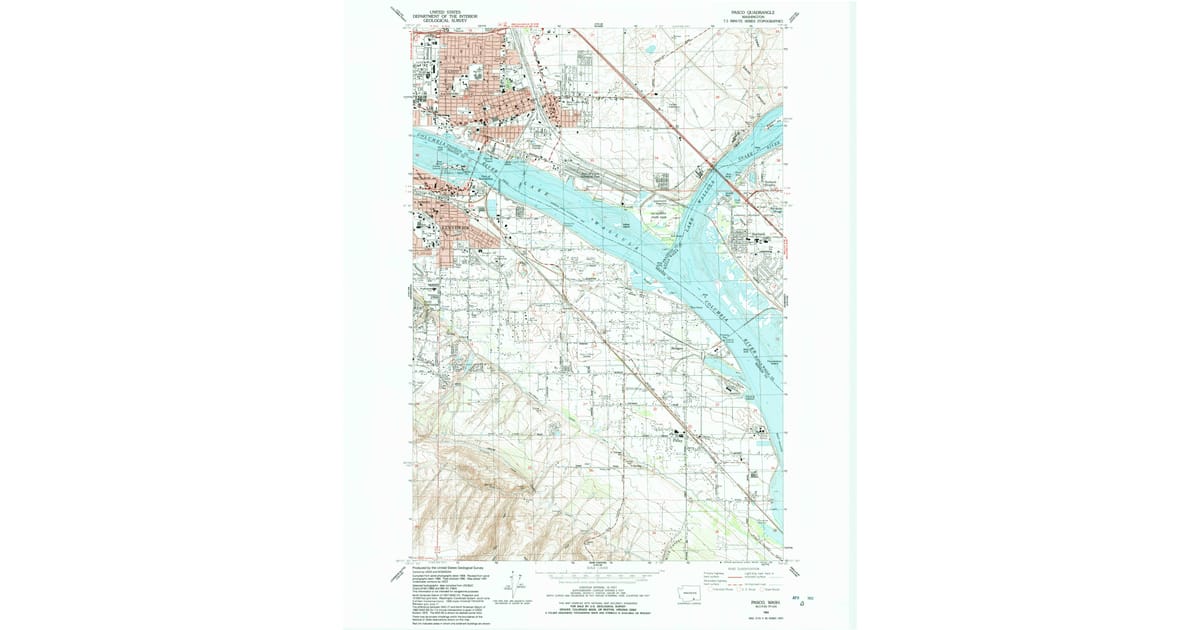 1992 Map of Pasco, WA — High-Res | Pastmaps