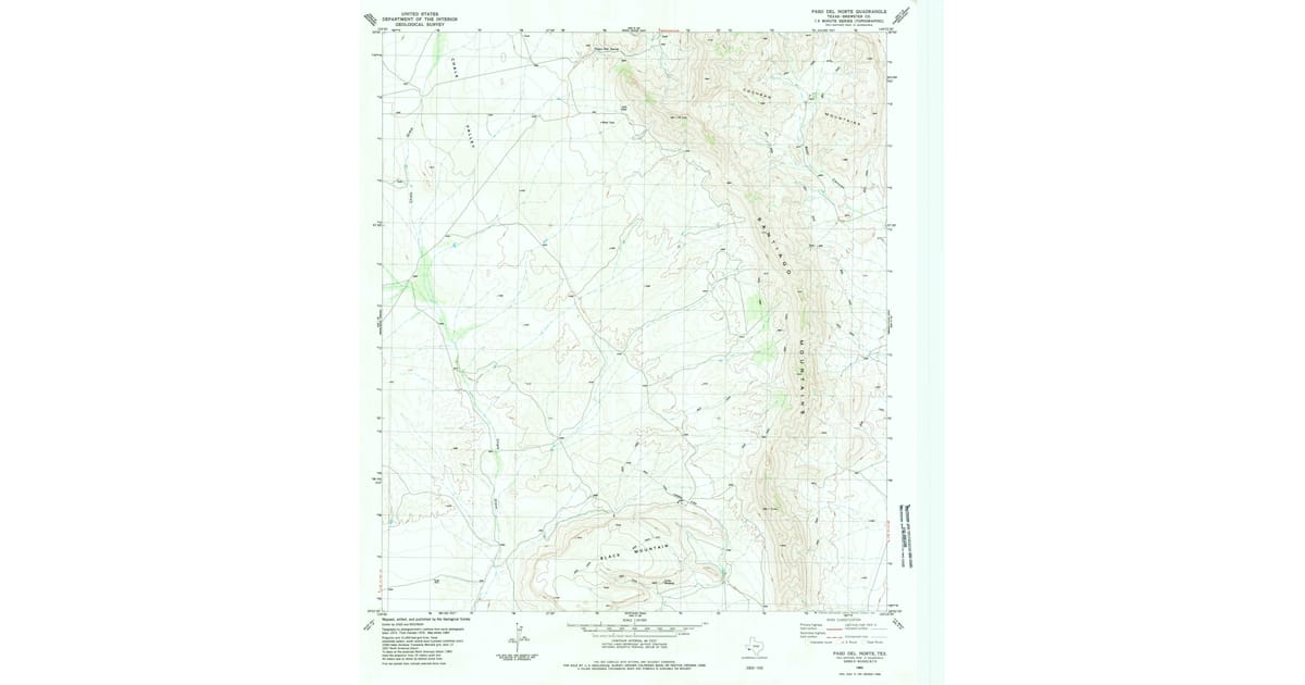 1983 Map of Paso Del Norte, Brewster County, TX — High-Res | Pastmaps