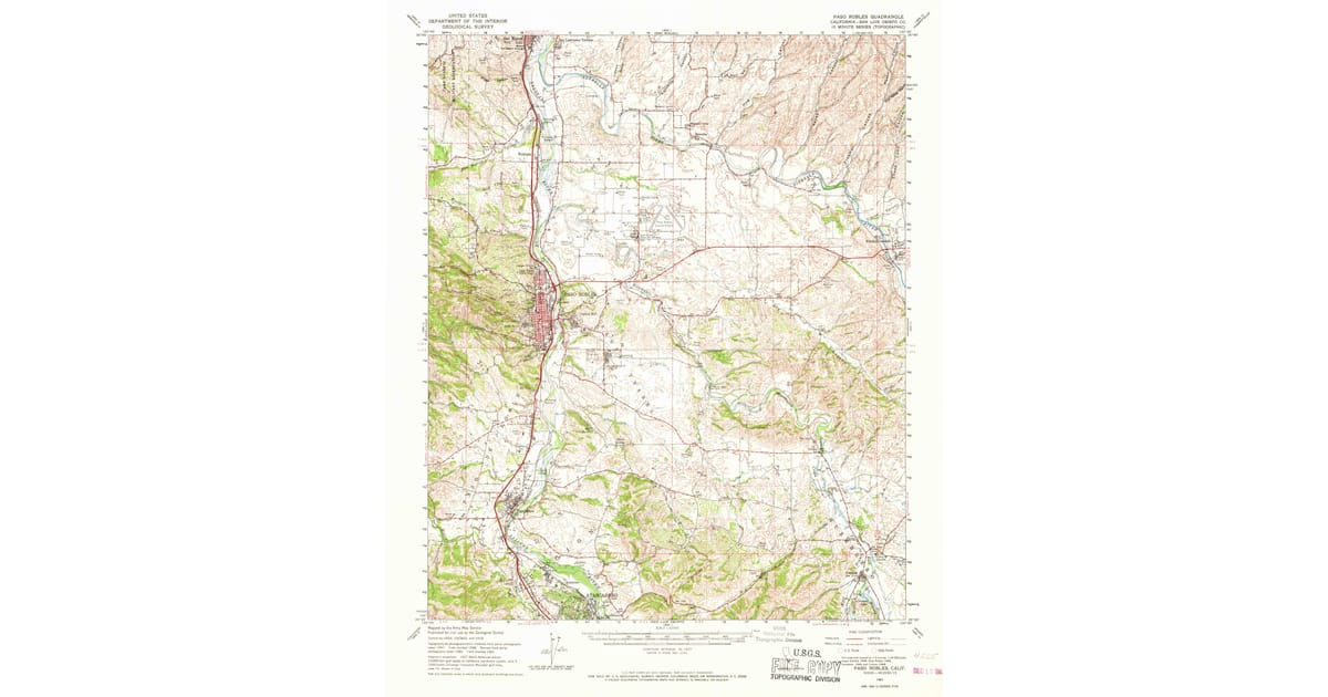 1960s Maps of Spanish Lakes, San Luis Obispo County | Pastmaps