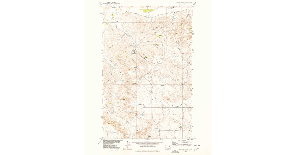 1973 Map of Pasture Creek, McCone County, MT — High-Res | Pastmaps