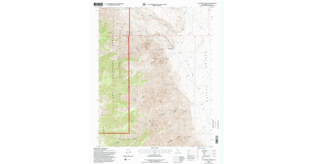 1994 Map of Pat Keyes Canyon, Inyo County, CA — High-Res | Pastmaps