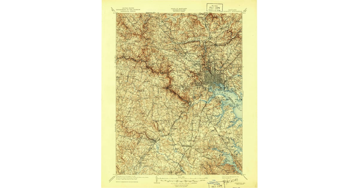 1908 Map of Patapsco, Baltimore County, MD — High-Res, 1944 Print ...